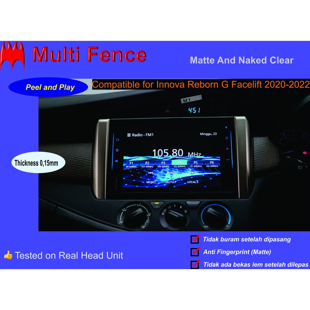 Jual Screen Guard Head Unit Innova Reborn Facelift Type G 2020 Up ...