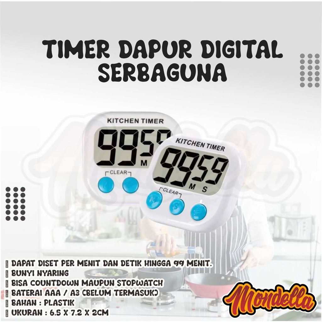 Jual Timer Digital Dapur Alarm Masak Stopwatch Jam LED Kitchen Magnet ...