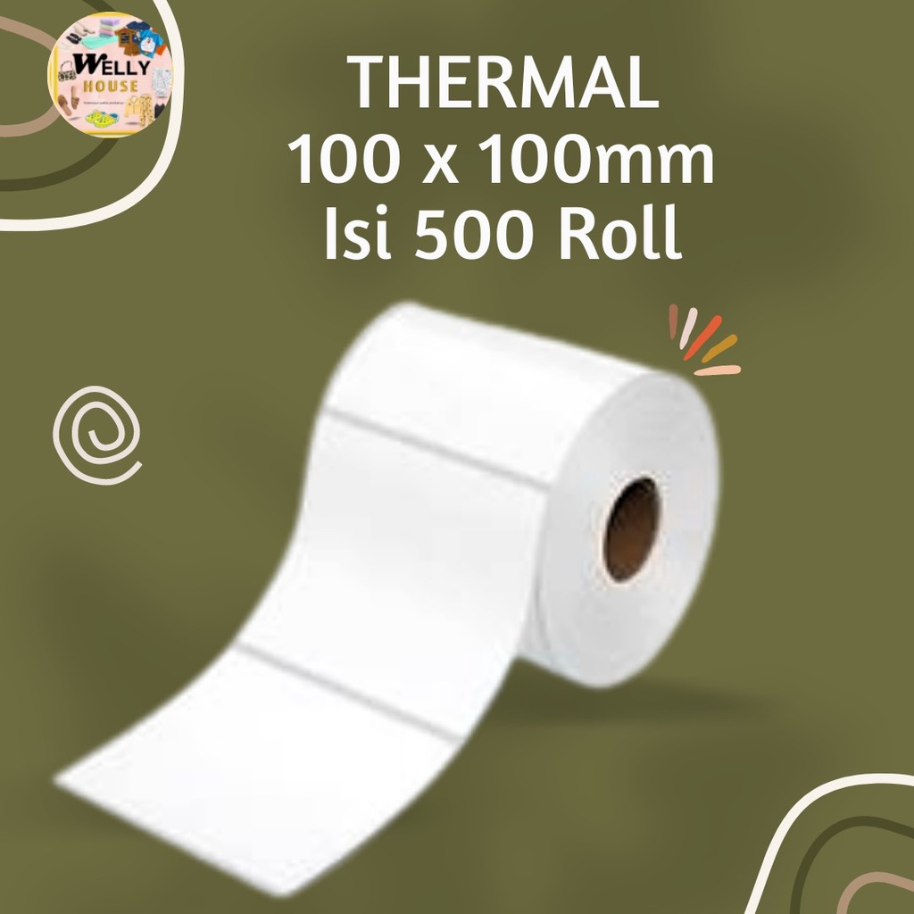 Jual Label Thermal 100mm X 100mm / Kertas Thermal 500 Pcs Per Roll ...