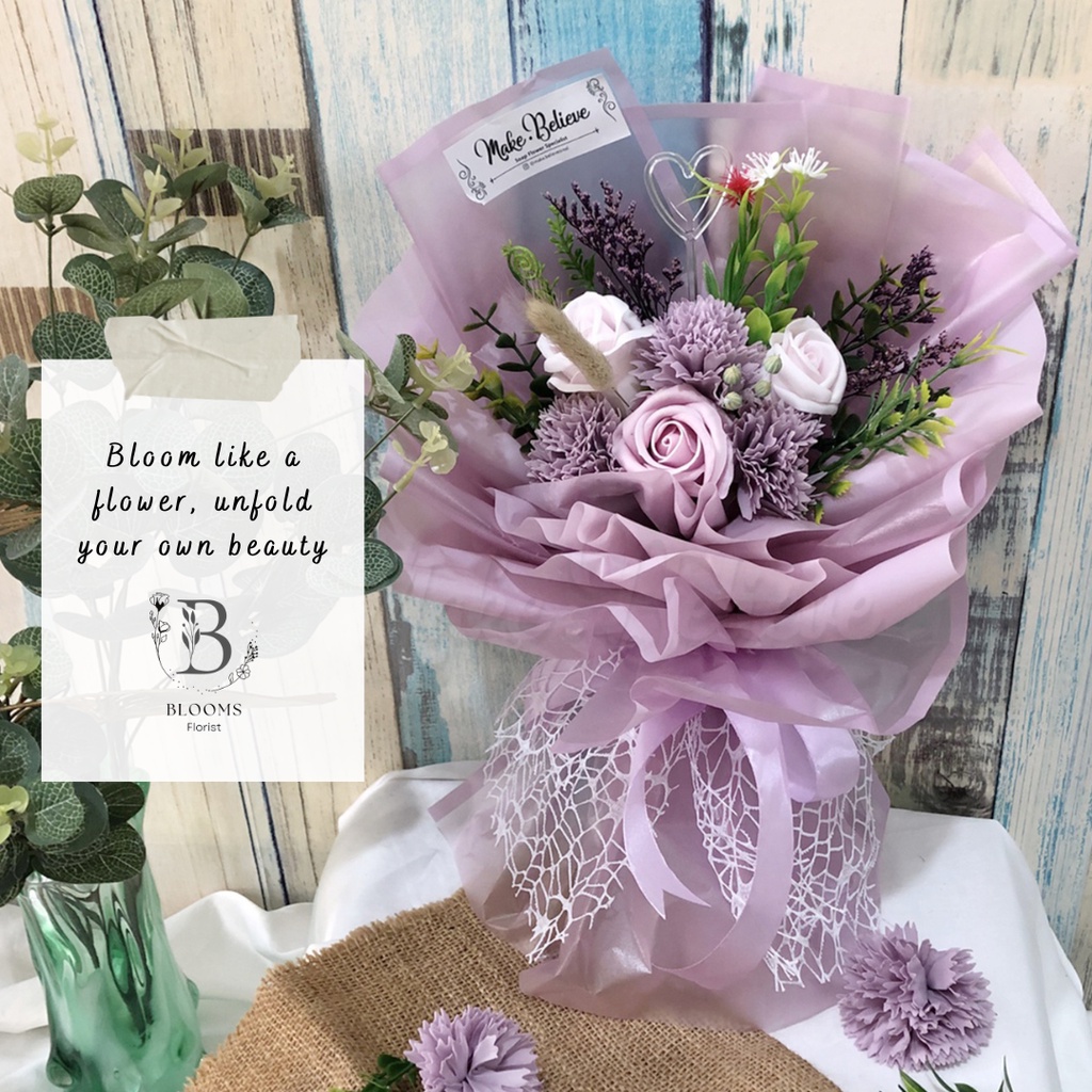 Jual BLOOMS FLORIST Buket Bunga Sabun 6 Kuntum Mawar Carnation Bunga ...