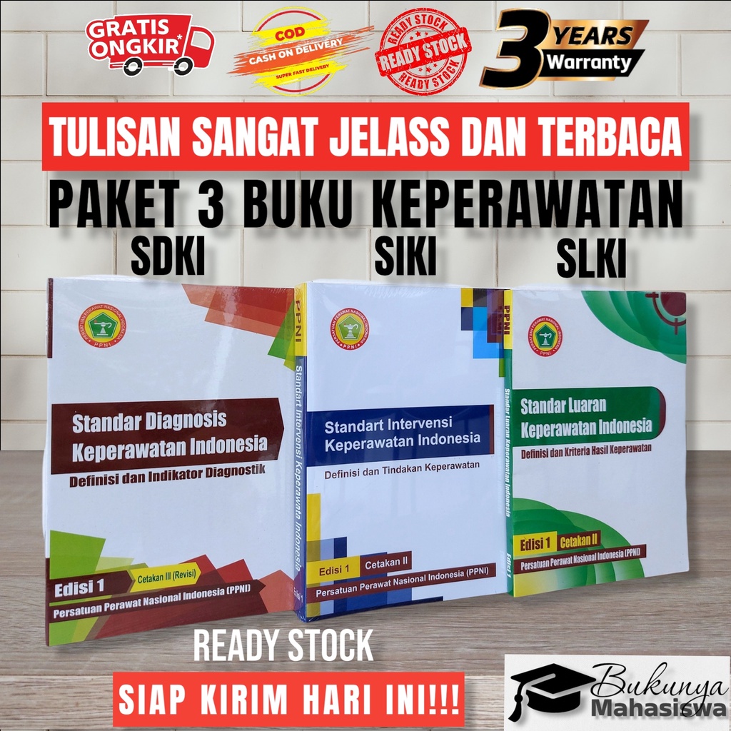 Jual PAKET 3 BUKU KEPERAWATAN PPNI BUKU SDKI SLKI SIKI KEPERAWATAN SDKI SLKI SIKI ASUHAN ...