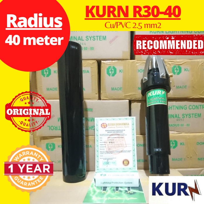 Jual Perlengkapan Listrik Penangkal Petir Kurn R30-40 Radius 30 Meter ...