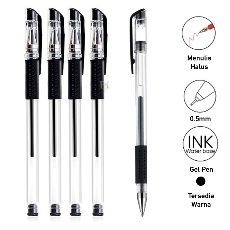 Jual LNR Shop 05.mm Gel Pen Ink Pulpen Hitam Tebal Tinta Isi Ulang ...