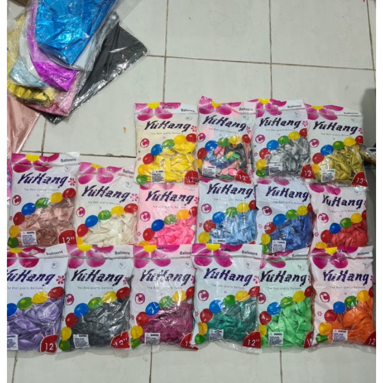 Jual Balon metalik 12 inch 100 pcs balon metalik 12 inch tebal cocok ...