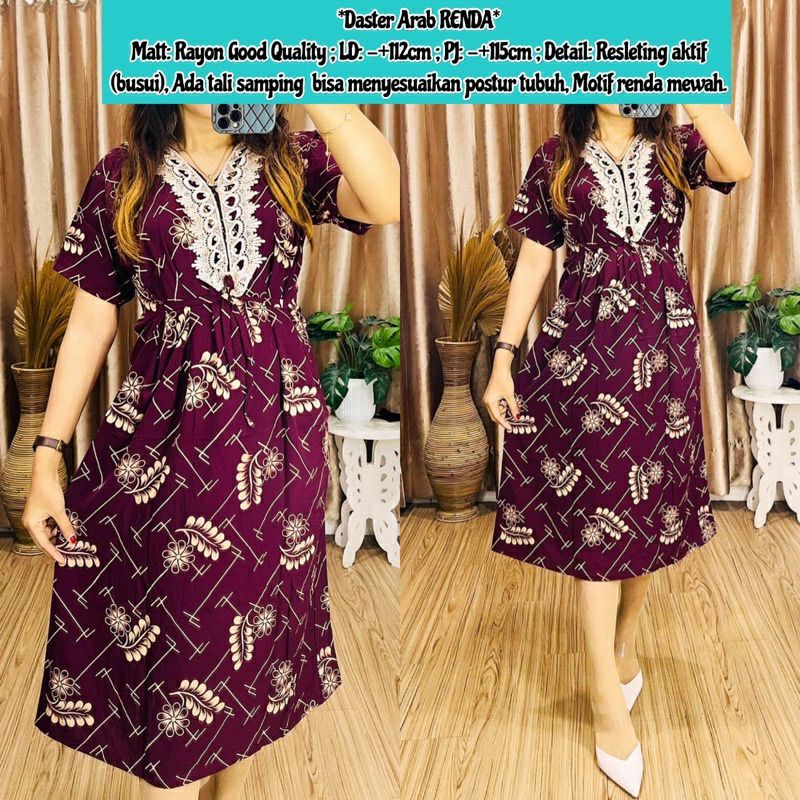 Jual Daster Arab Mewah / Daster Arab Motif / Daster Arab / Daster Andin ...