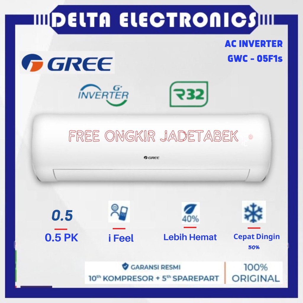 Jual GREE GWC 05F1S AC 1/2PK Inverter R32 Unit Only | Shopee Indonesia