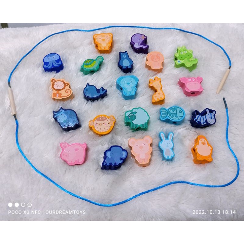 Jual Mainan edukasi ronce hewan/ buah/ huruf/ angka - mainan terapi ...