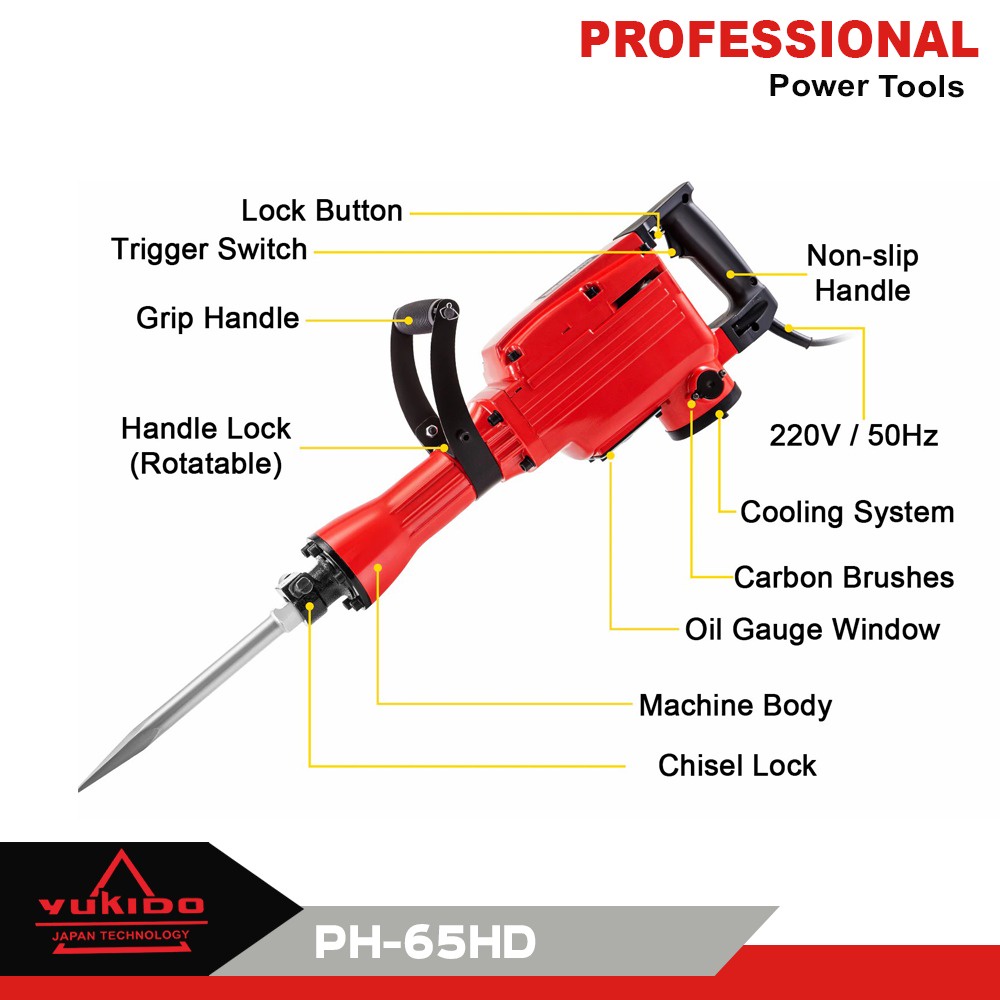Jual YUKIDO Mesin Bobok Beton Demolition Hammer Jack Hammer PH-65HD ...