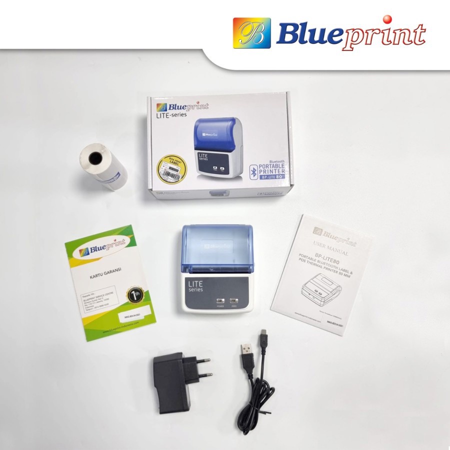 Jual Portable Printer Thermal Label 80 BLUEPRINT BP-LITE 80 USB Plus ...