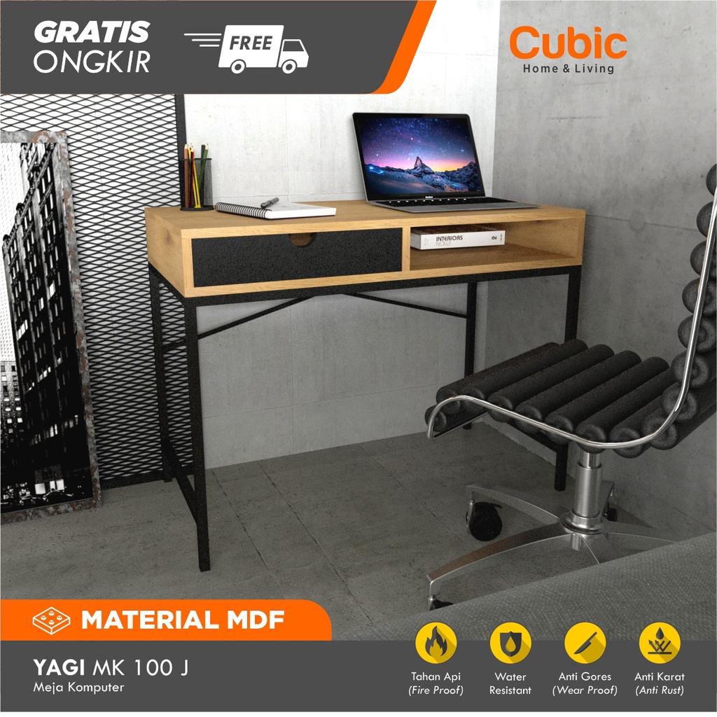 Jual Cubic Meja Kerja Rumah / Meja Komputer Industrial Minimalis / YAGI ...
