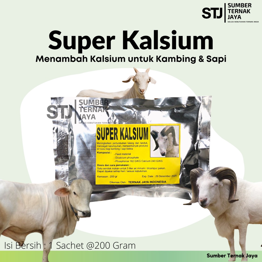 Jual Super Kalsium 200 Gram Multivitamin Pertumbuhan Tulang dan Tanduk ...