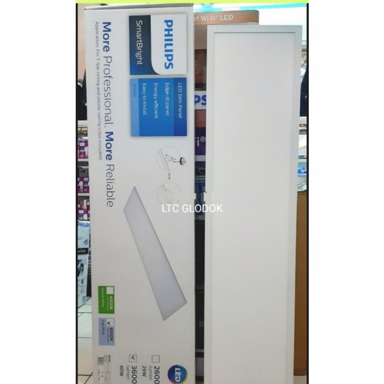 Jual Philips Smartbright Slim Panel RC091V 40W 40 Watt Gypsum 30 x 120 CM - CW 6500K bagus ...