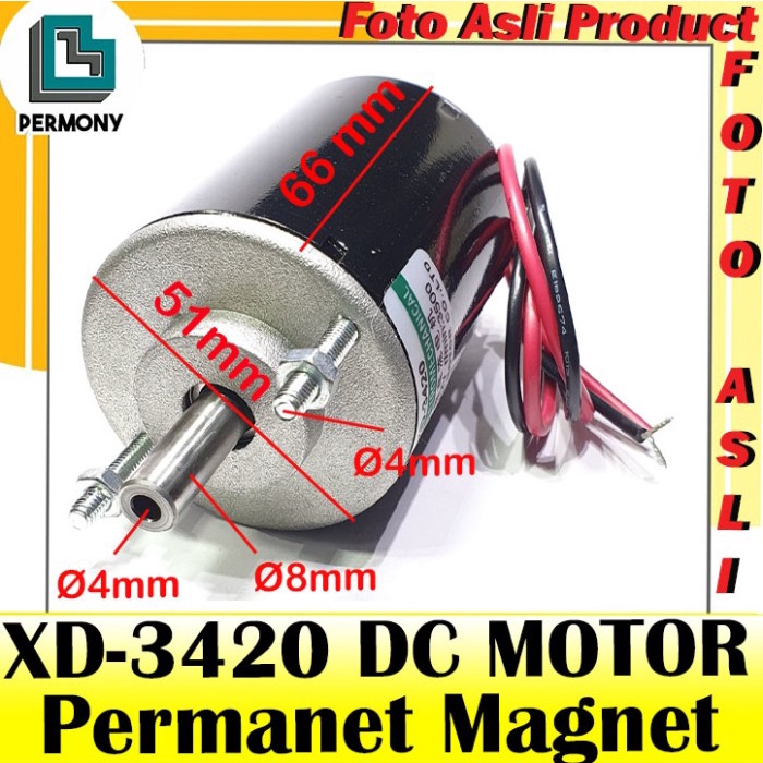 Jual Motor Listrik Xd3420 Dc Motor 12V - 24V 30 Watt Dinamo Xd-3420 ...