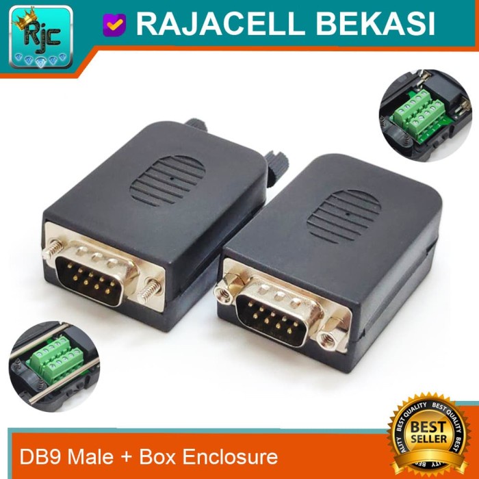Jual Male DB9 Port Serial RS232 RS485 9pin plus Box Shell Case | Shopee ...