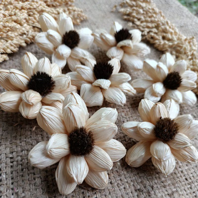 Jual Bunga Klobot Jagung Astria Pom Pom 2 Layer Bunga Kulit Jagung