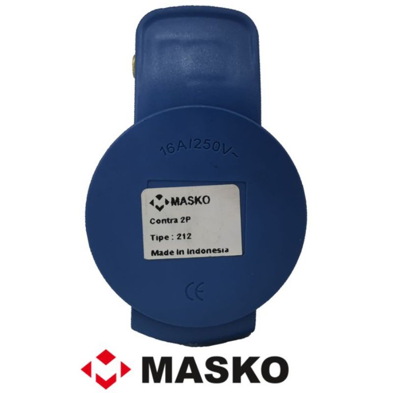 Jual MASKO STOP KONTAK ARDE / 2P WATERPROOF IP44 OB BIRU SNI 212/Contra ...