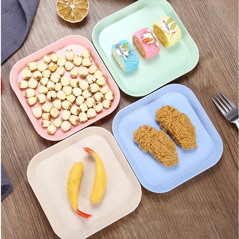 Jual Piring plastik persegi piring makanan unik tempat wadah makan buah ...