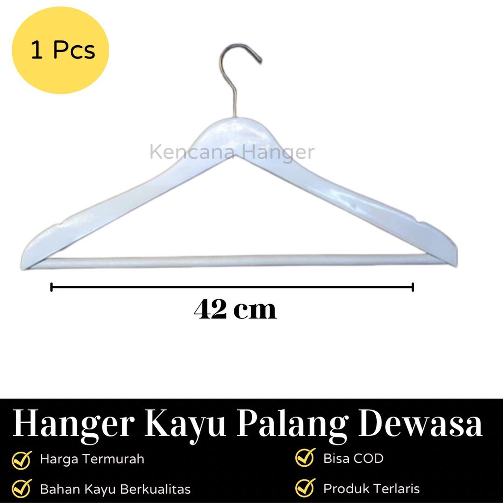 Jual Hanger Kayu Palang Putih (PER 1 PCS) | Gantungan Baju Kayu Putih ...