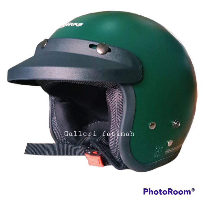 Jual Helm Bogo RETRO dewasa Warna HIJAU ARMY Merk ARY Variasi pet kaca ...