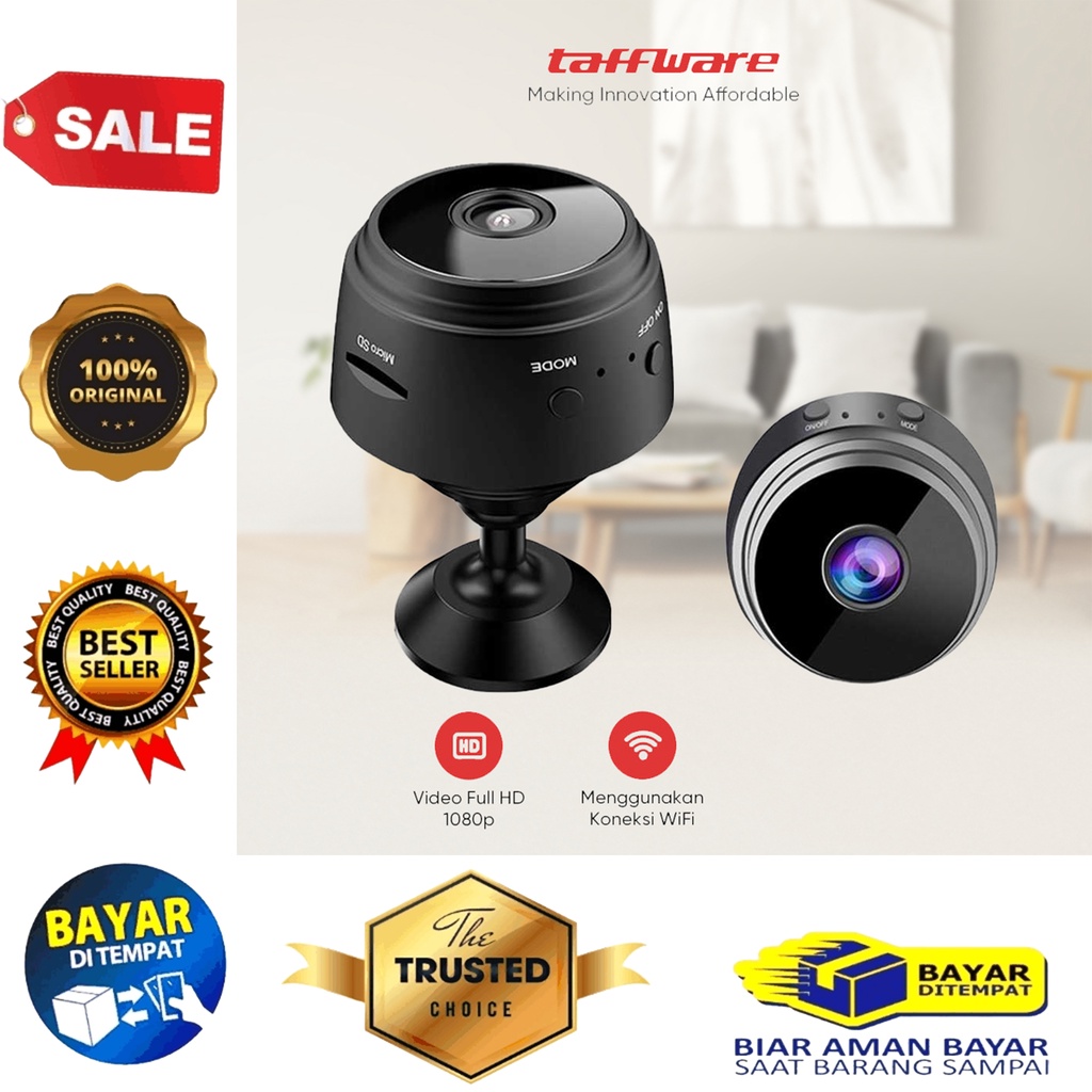Jual Taffware Mini WiFi IP Camera CCTV Wide Angle 1080P - A9 - Black ...