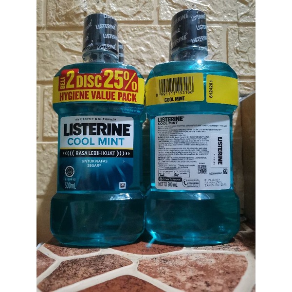 Jual Listerine Mountwash Cool Mint Twin Pack 500mlx2 | Shopee Indonesia