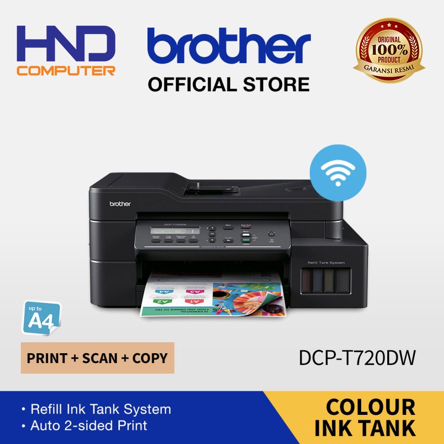 Jual Brother Printer Ink Tank DCP-T720W Duplex Wireless Print Scan & Copy | Shopee Indonesia