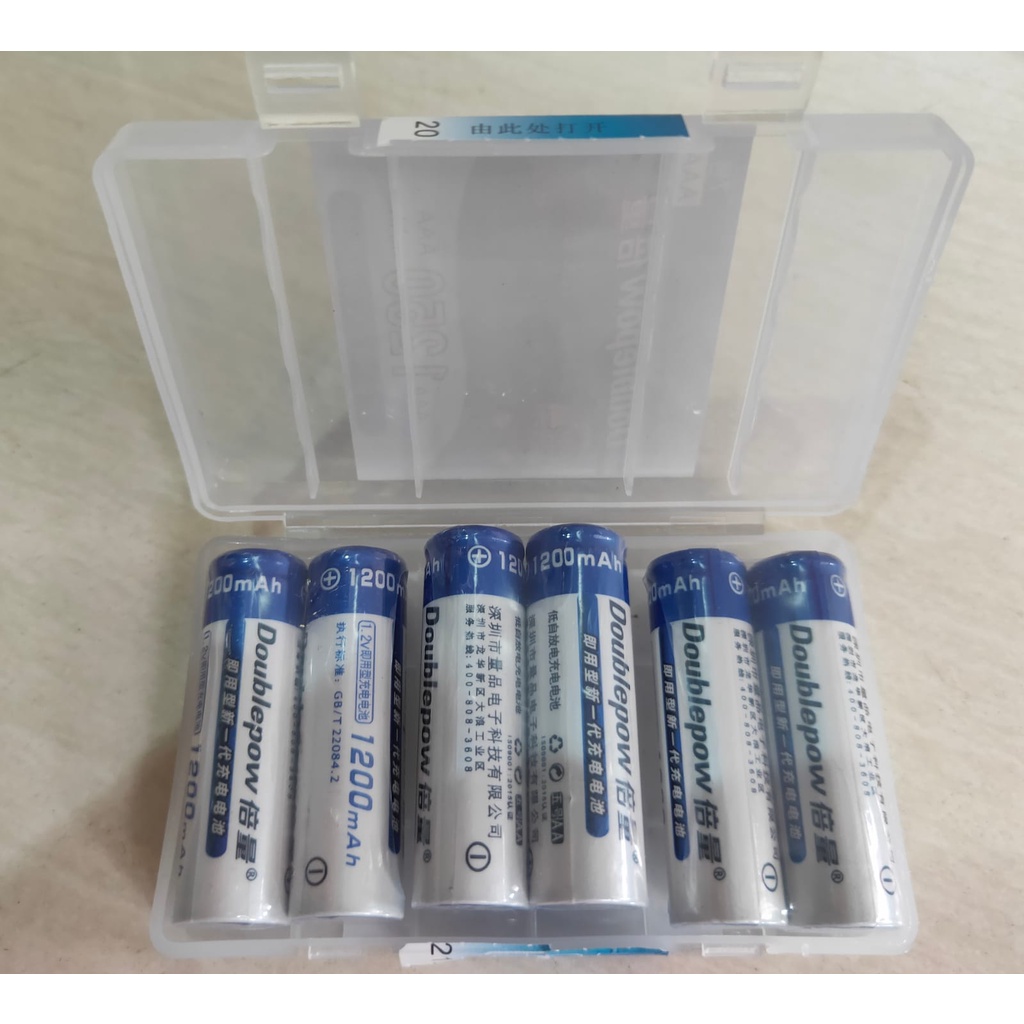 Jual 8/6/4 PCS + KOTAK BATERAI DOUBLEPOW Baterai Cas Rechargeable AA ...