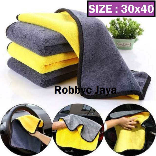 Jual Lap Microfiber Mobil Motor Serbaguna 2 Sisi Halus Tebal 30x40cm ...