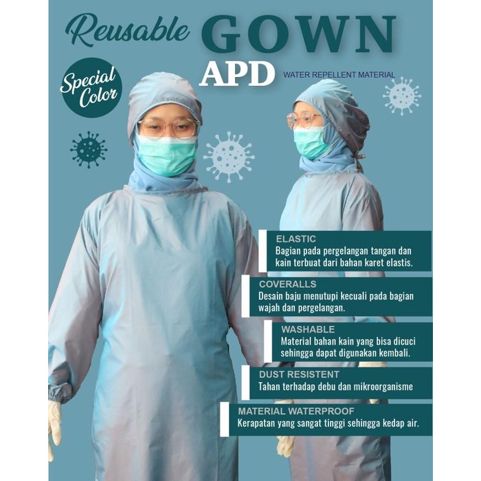 Jual Seragam Gown Apd Reusable Special Color | Shopee Indonesia