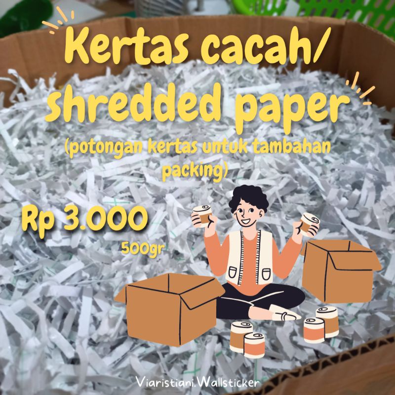 Jual Tambahan packing kertas cacah/ kertas serut/shredded paper ...