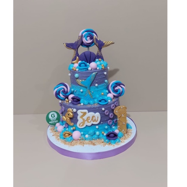 Jual mermaid cake buttercream / kue ulang tahun | Shopee Indonesia