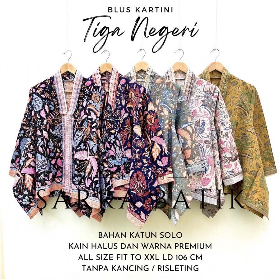 Jual PREMIUM Kartini Tiga Negeri Batik Blouse Cantik Jawa Kebaya ...