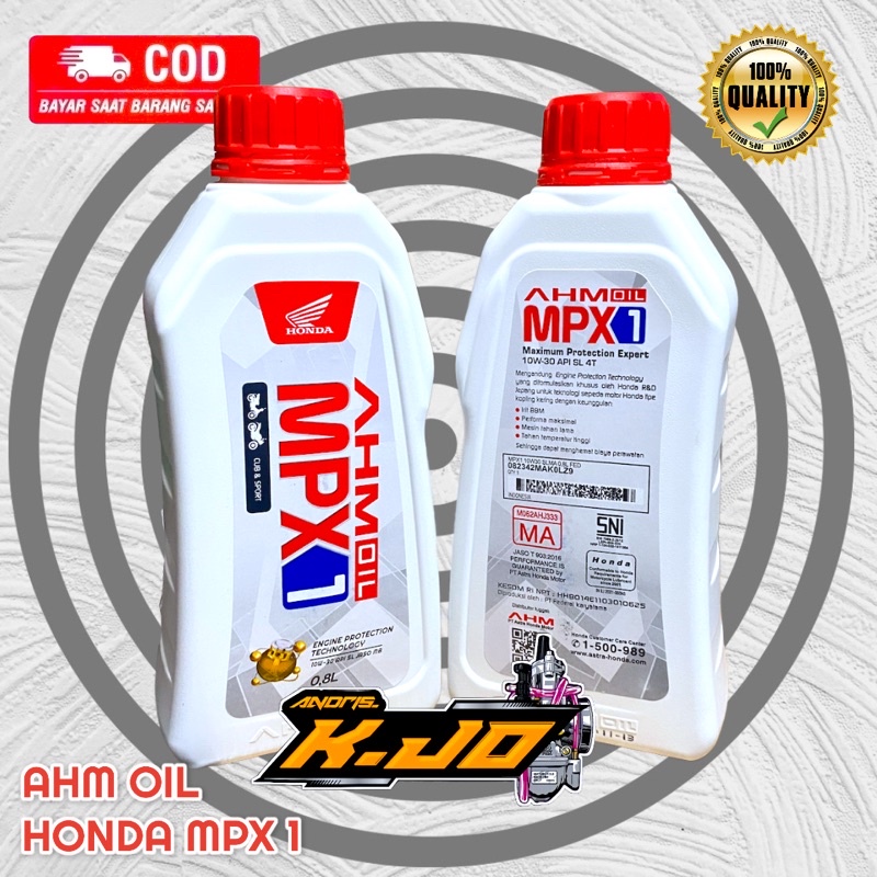 Jual (ASLI) Oli MPX 1 Oil Mesin MPX1 Bebek Ahm Honda 10W-30 SL MA Oli ...