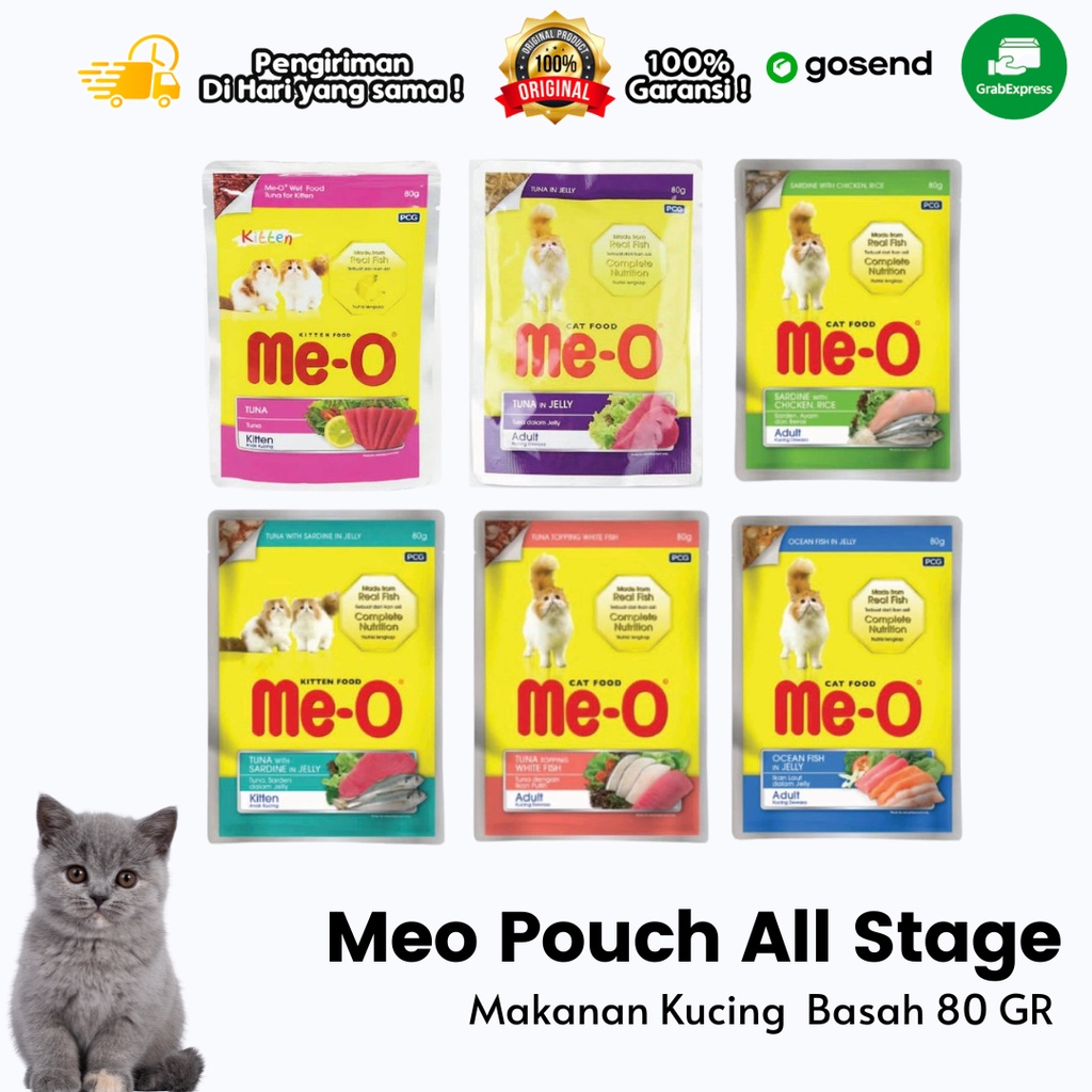 Jual Meo Pouch Makanan Kucing Basah Wet Food All Stage 80gr | Shopee ...