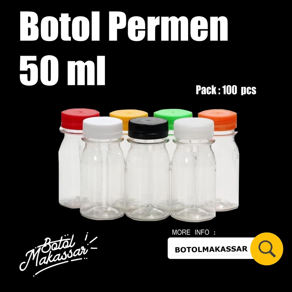 Jual Botol Plastik Permen 50 ml (isi :10 pcs) | Shopee Indonesia