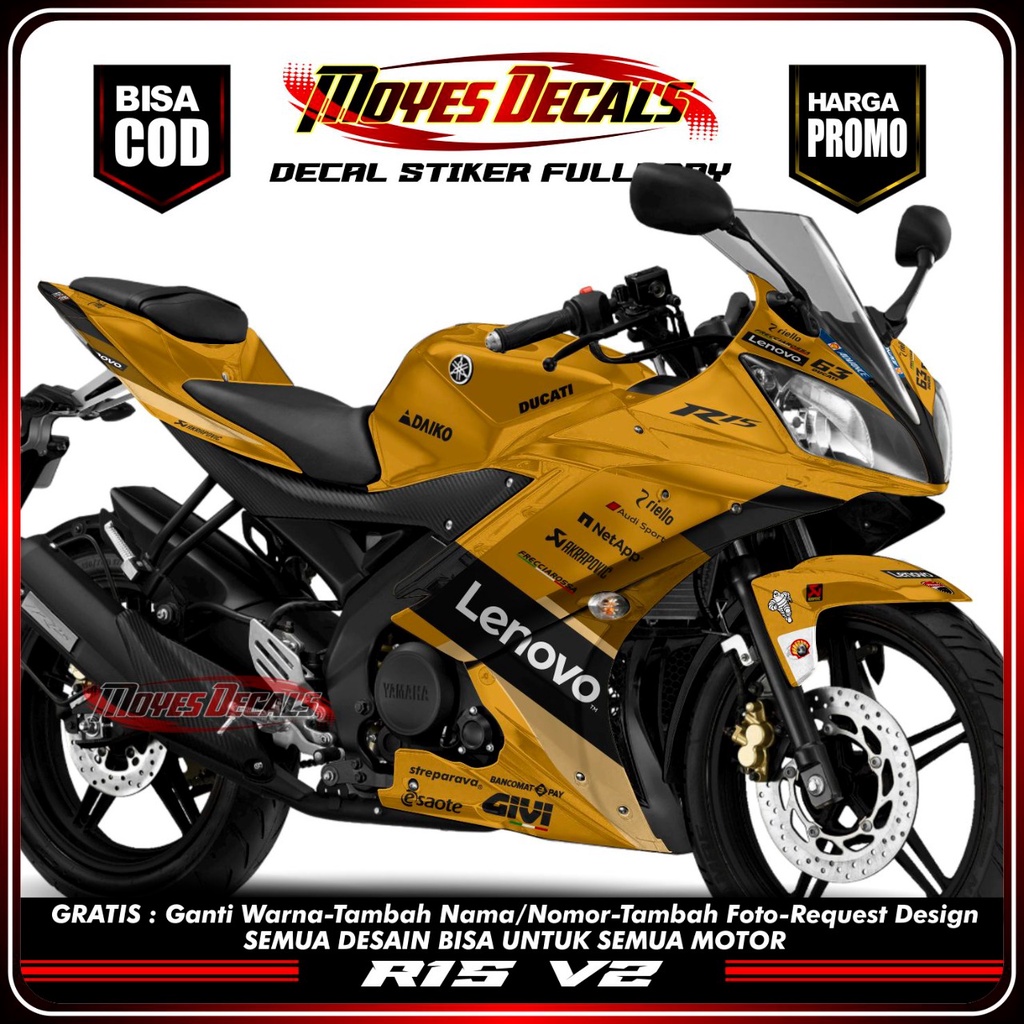 Jual Decal Stiker Fullbody R15 V2 Modifikasi Stiker Fullbody Motor R15 ...