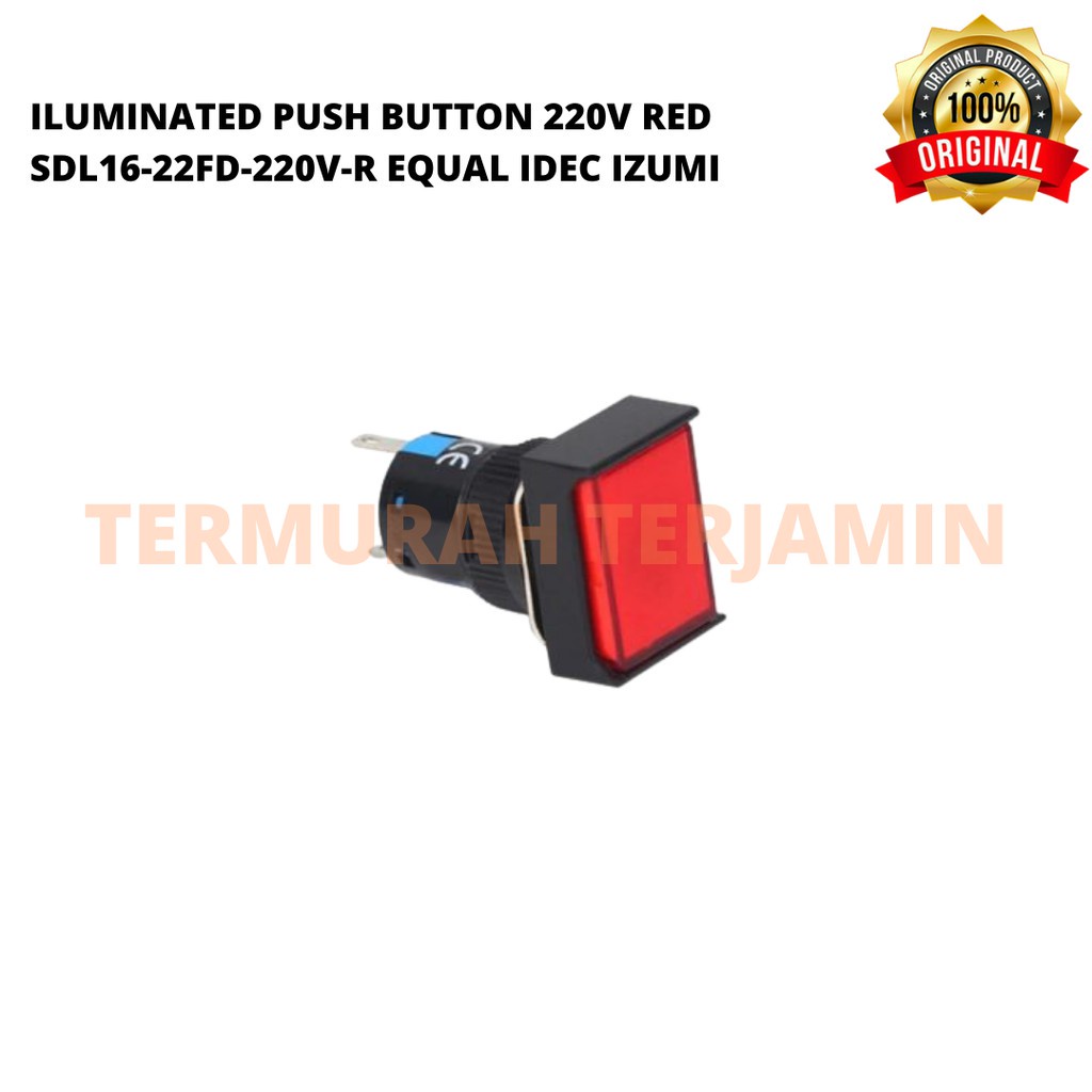 Jual ILUMINATED PUSH BUTTON 220V RED SDL16-22FDL-220V-R EQUAL IDEC ...