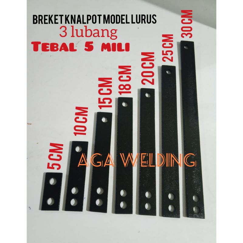 Jual Breket knalpot/breket penahan rem tromol.model LURUS 3 Lubang ...