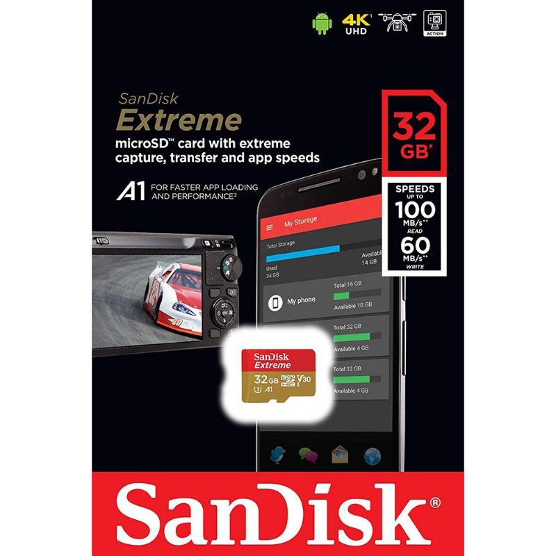 Jual Micro Sd Memory Card Sandisk 32GB 64Gb 128GB 256GB Extreme Gaming Game A2 100Mbps 170Mbps ...
