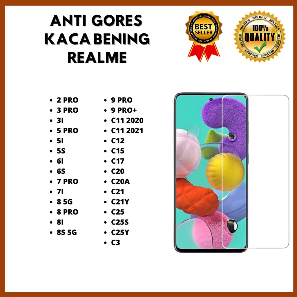 Jual TEMPERED GLASS BENING REALME 2 PRO-3 PRO-3I-5 PRO-5I -5S-6I-6S-7 ...