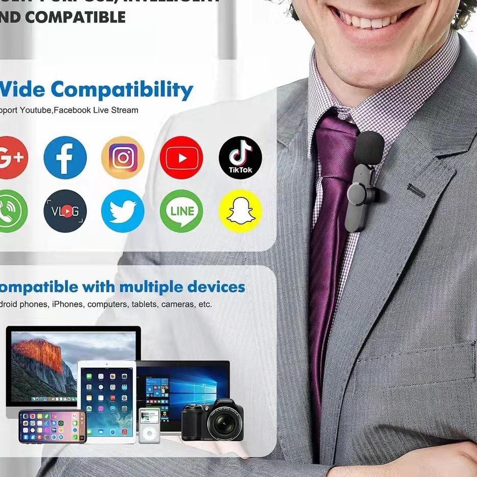 Jual Pesan aja--Microphone Mic Clip On Wireless USB PC Laptop Zoom ...