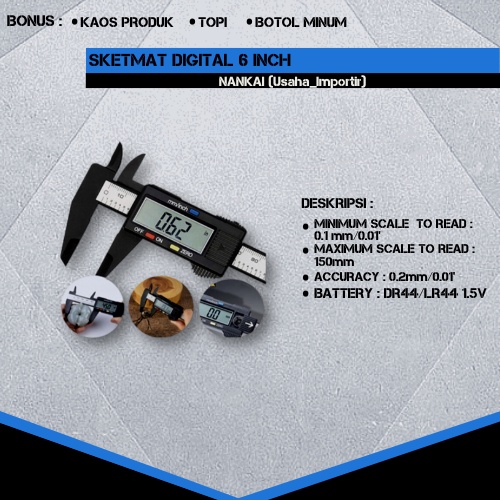 Jual Sketmat Digital 6 Inch Nankai Original Sigmat Multifungsi Jangka ...