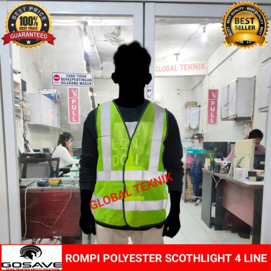 Jual ROMPI POLYESTER GREEN, ROMPI PROYEK HIJAU, ROMPI SAFETY, 4 LINE ...
