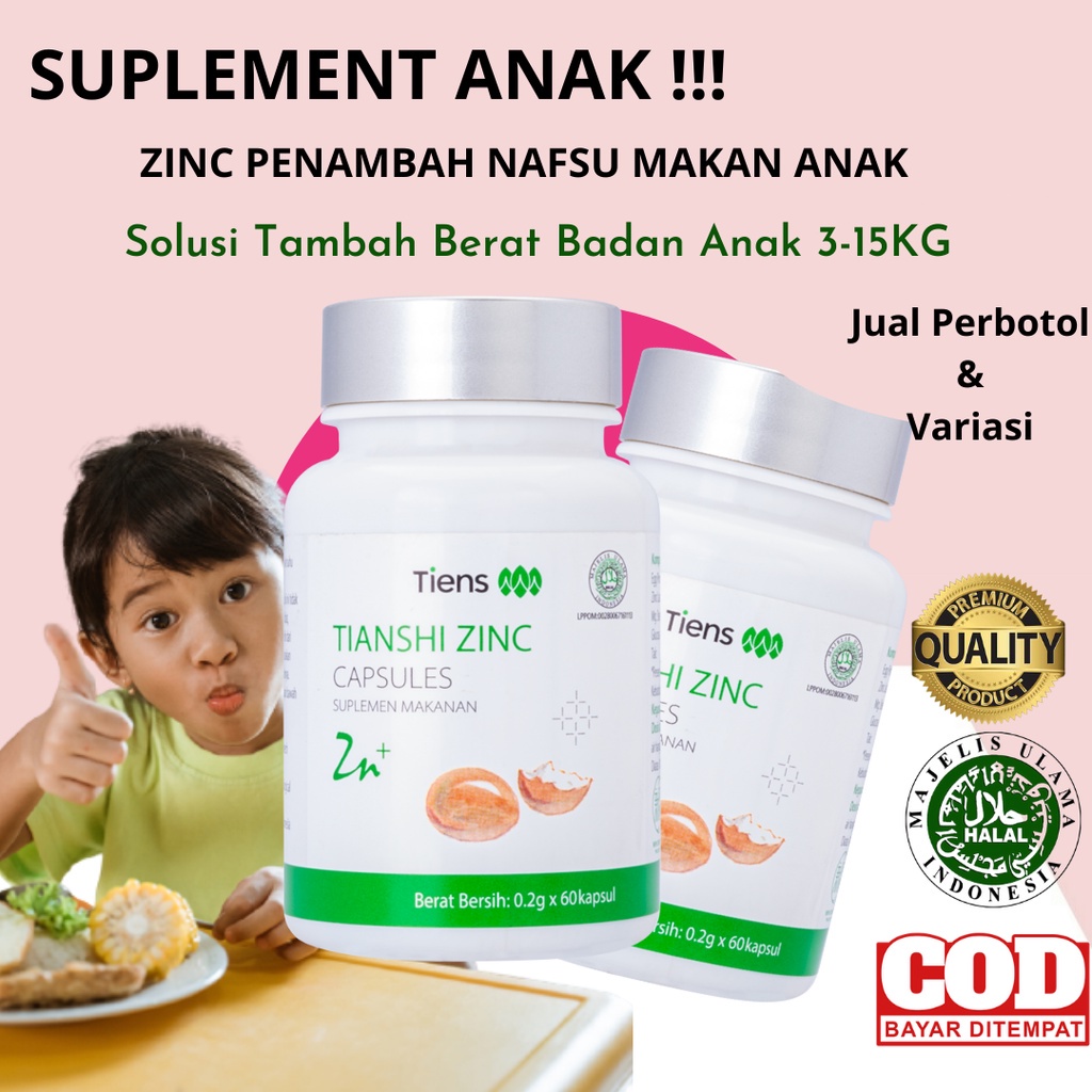 Jual Zinc Tiens Anak untuk Anak Penggemuk Badan Penambah Nafsu Makan ...