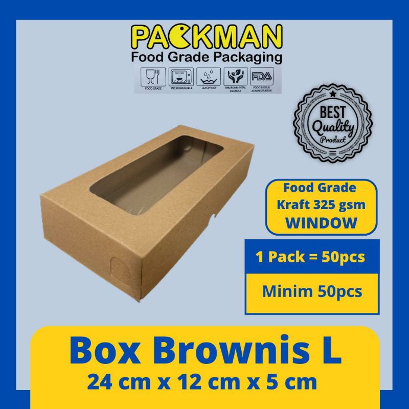Jual BOX BROWNIES LARGE 24x12x5 WINDOW / KOTAK DUS KUE ROTI CAKE ...