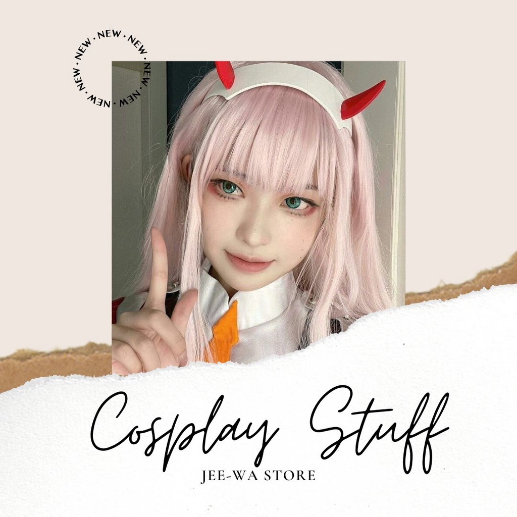 Jual [ JEE-WA ] Zero Two Bando Rambut Wig Headband Cosplay Costume ...