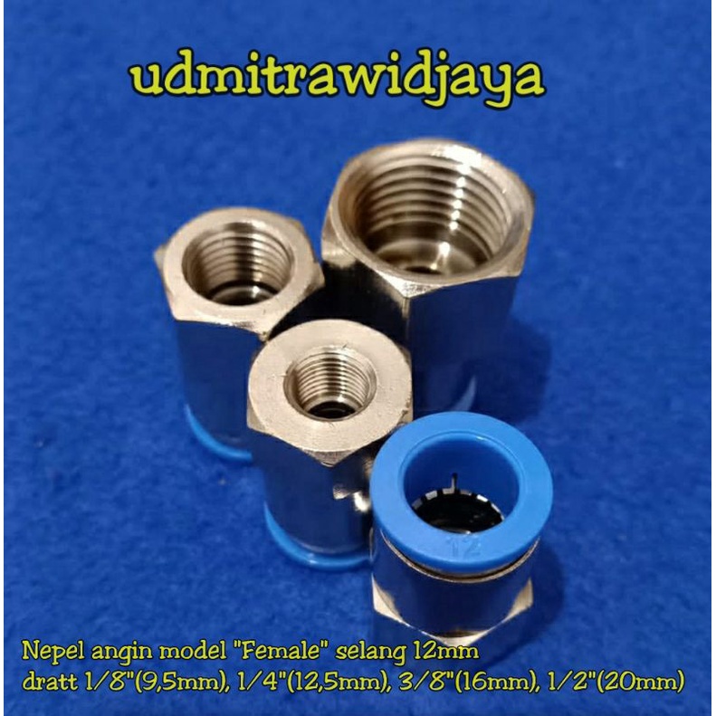 Jual Fitting pneumatic / sambungan selang angin 12mm Model Female dratt ...