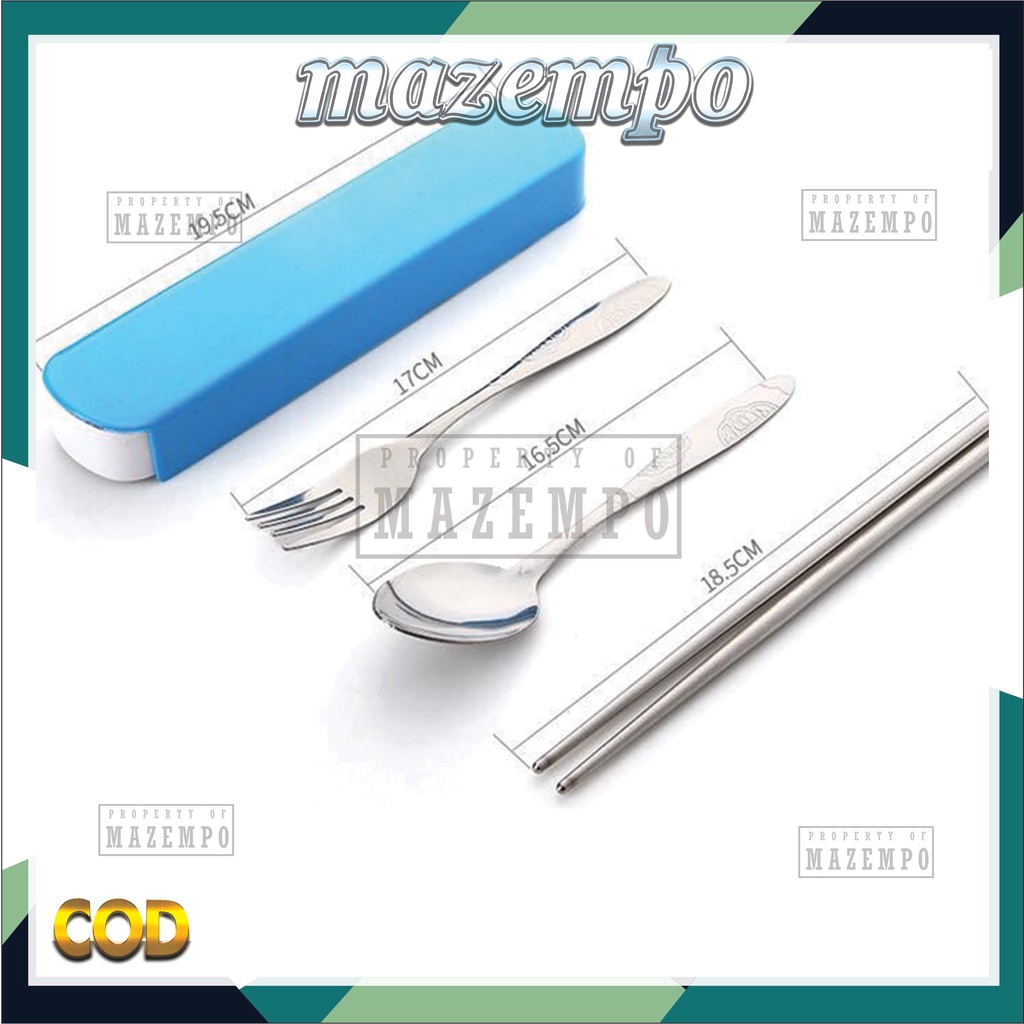 Jual Sendok Garpu Sumpit Stainless Set + Kotak Sendok Garpu Sumpit Besi ...
