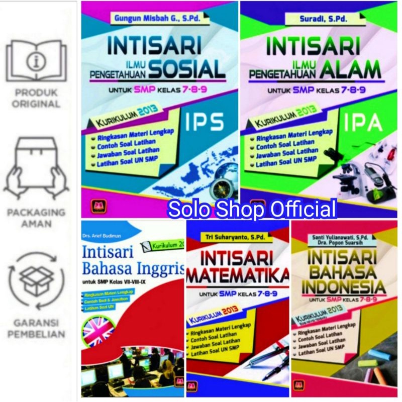Jual BUKU INTISARI SMP Soal dan Pembahasan Matematika IPA Ilmu ...
