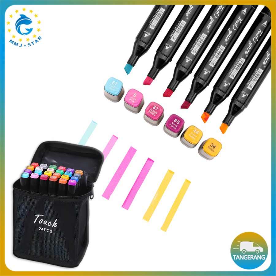 Jual 【24 Warna】Graphic Art Maker Pen Color/Spidol Fine Art Brush Pen ...